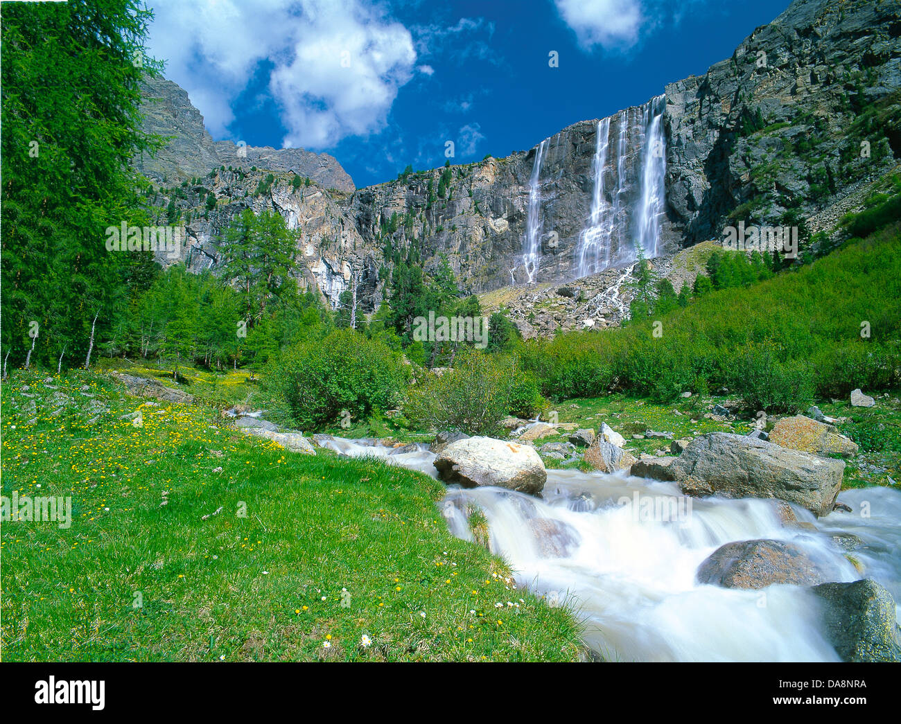 L'Autriche, Europe, Tyrol, Kaunertal Fendels, cascade, eau, montagne ...