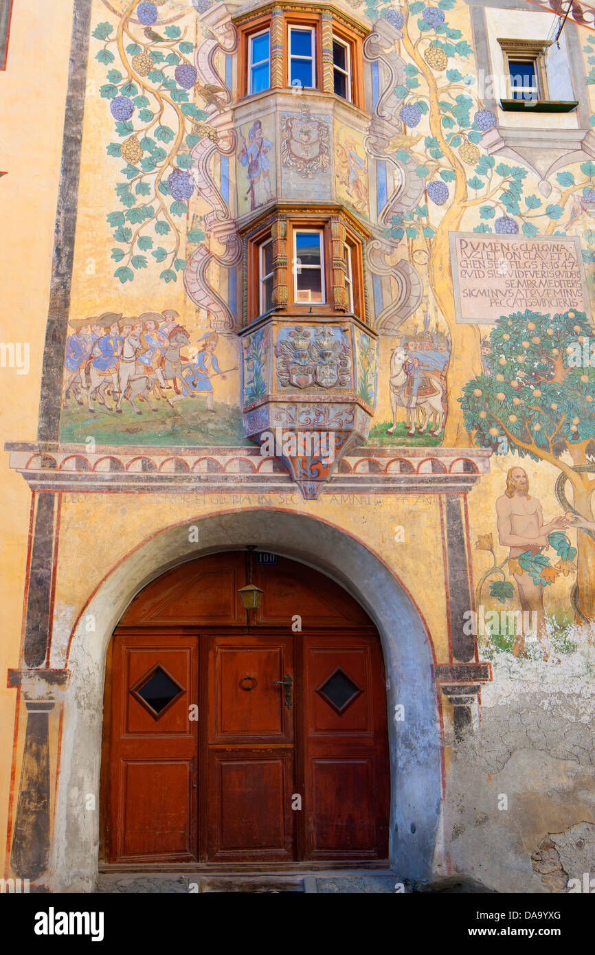 Engadin house with sgraffito Banque de photographies et d’images à ...