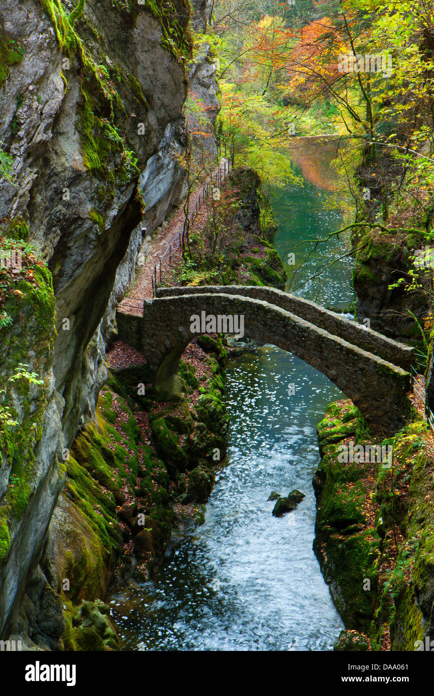 Gorges de l'Areuse, Suisse, Europe, canton, Neuchâtel, de ravin ...