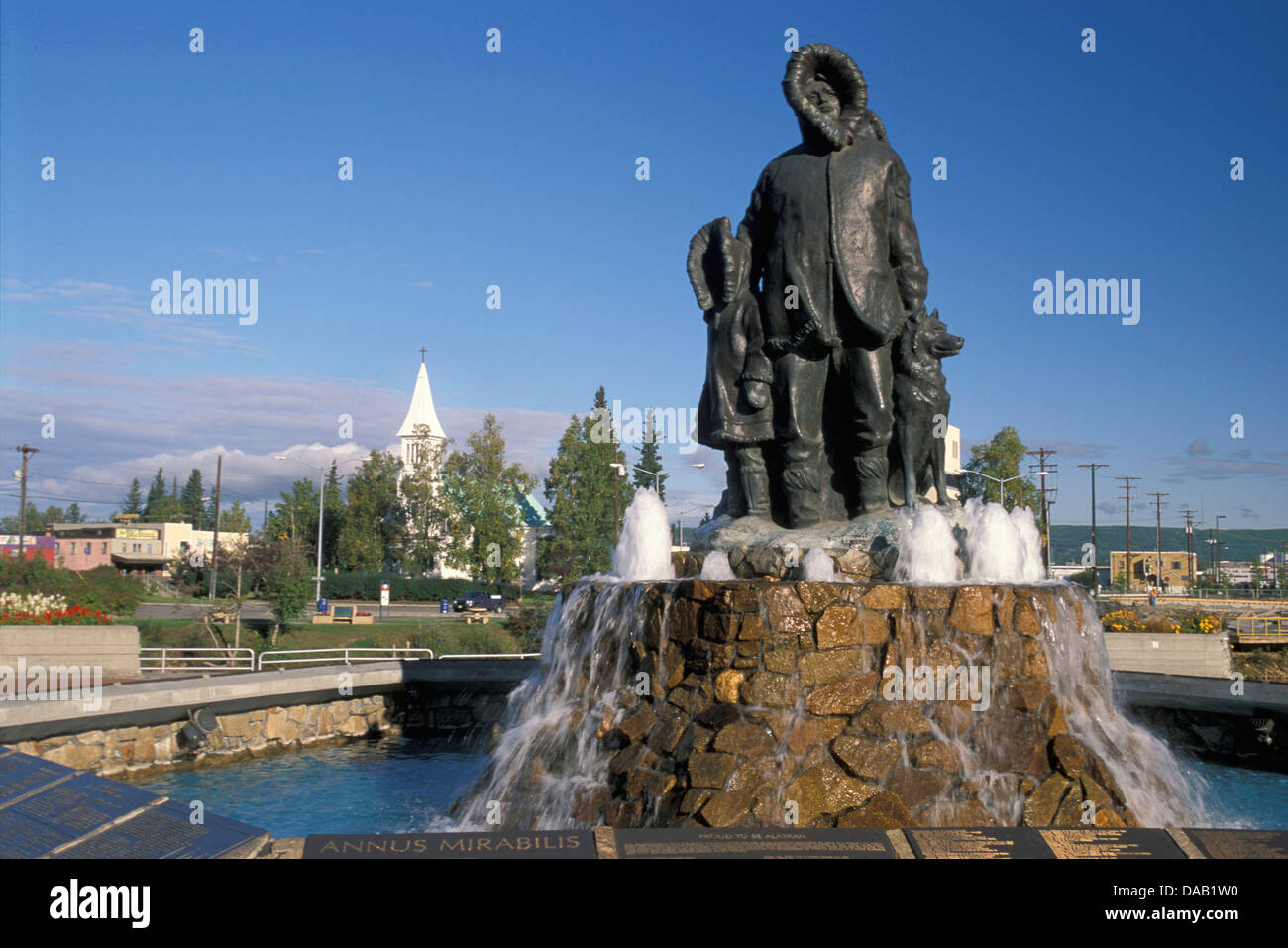 USA, Esquimau, Monument, le centre-ville de Fairbanks, Alaska, USA ...