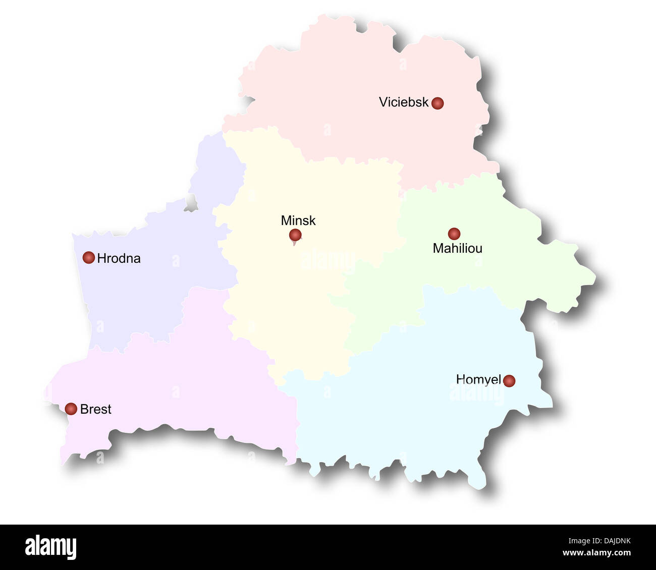 Carte de la biélorussie Banque de photographies et d’images à haute ...