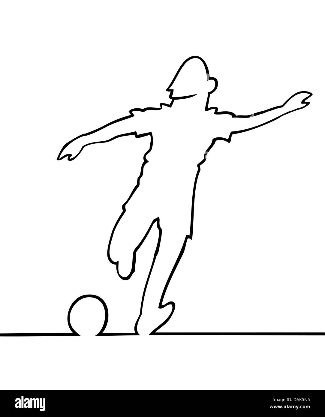 Dessin De Football Banque Dimages Noir Et Blanc Alamy