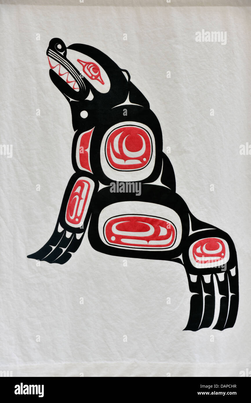 L'art haïda dans le foyer de la musée Haida Haida Gwaii Queen Charlotte ...