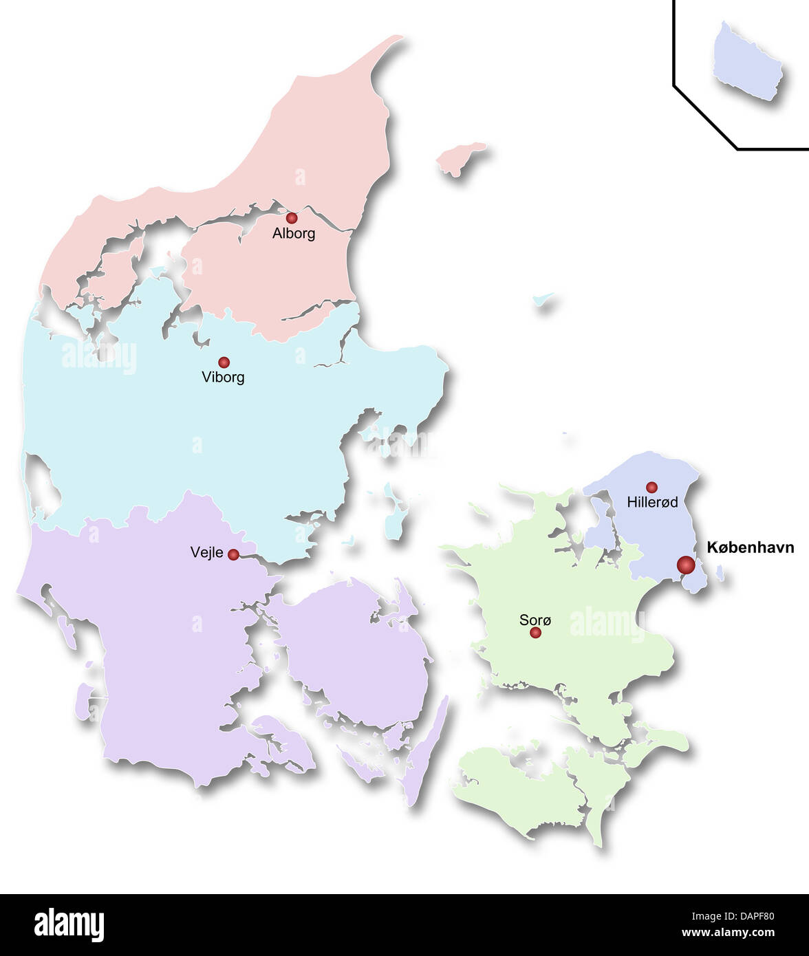 Carte du danemark Banque de photographies et d’images à haute ...