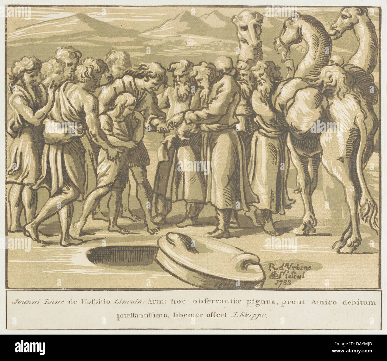 Cette peinture représente la scène biblique de Joseph vendu par ses ...