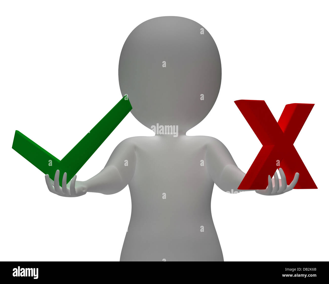 Cochez Afficher les symboles et les choix ou décision Photo Stock - Alamy