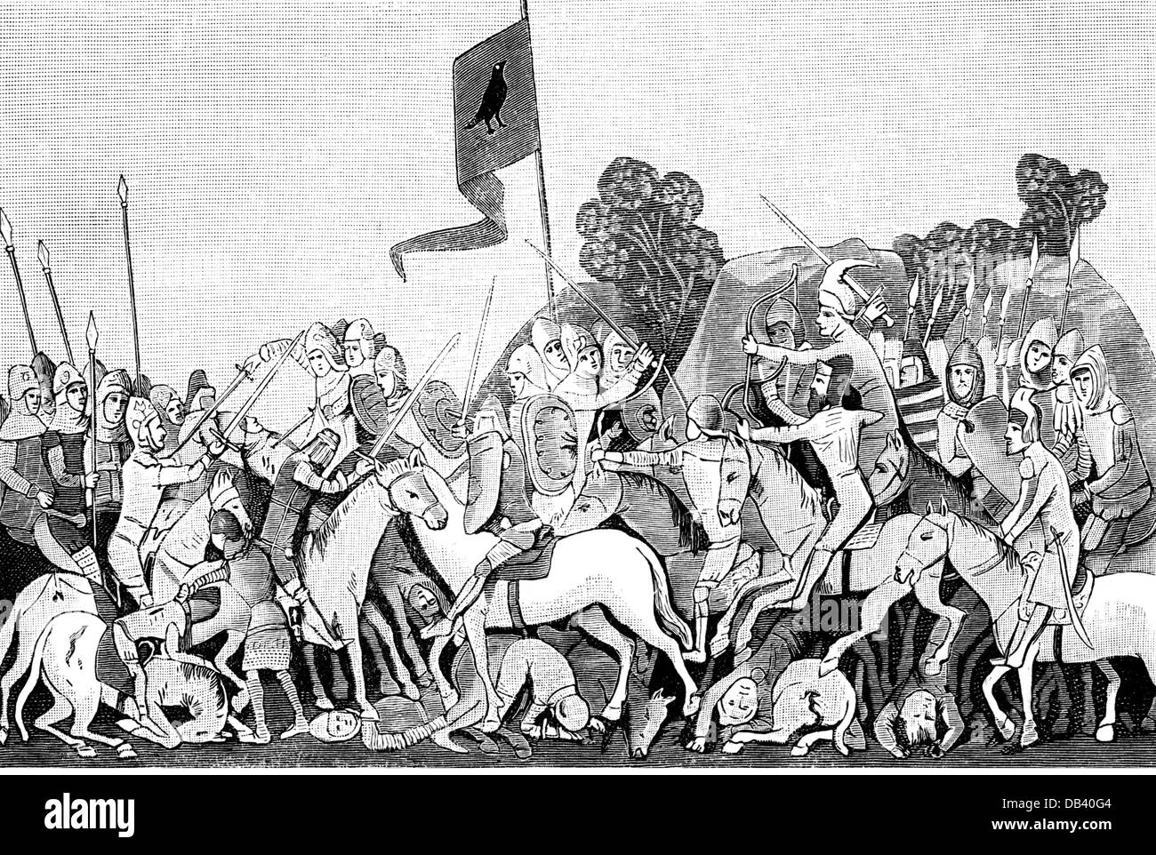 Monde antique, Huns, bataille contre les Huns, coupe de bois après ...