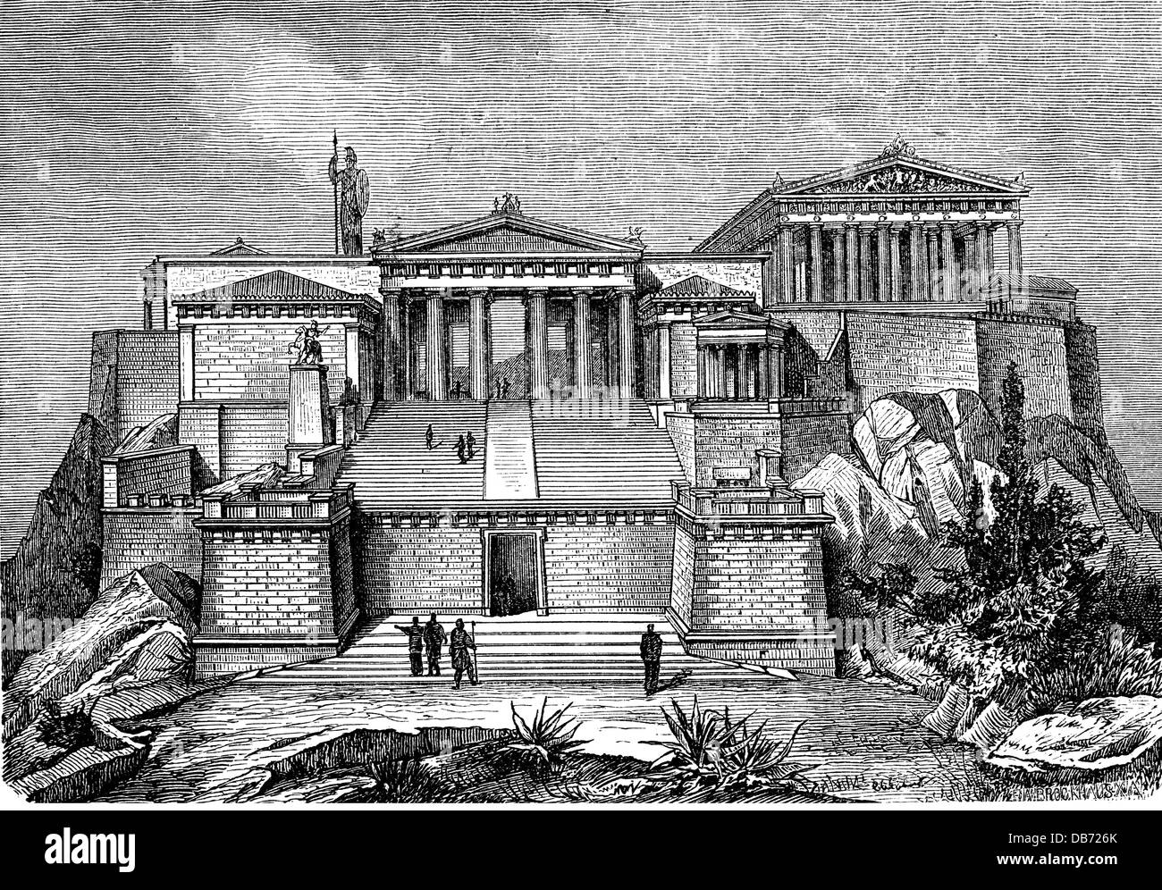 Géographie / Voyage, Grèce, Athènes, acropole, vue extérieure ...