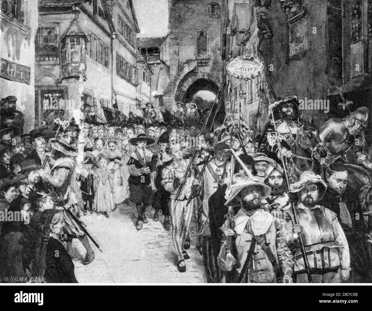 Festivités, processions, pageant historique à la célébration de la "Draft", Rothenburg ob der ...