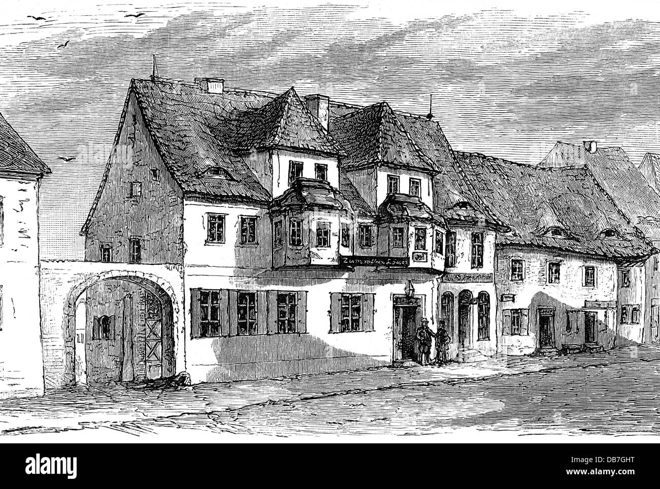 Géographie / Voyage, Allemagne, Lützen, gastronomie, taverne 'Zum roten ...