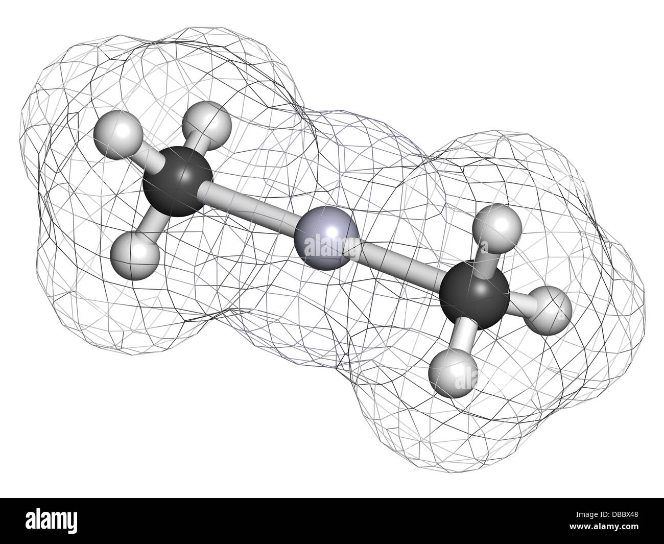 Le diméthylmercure (organomercury compound), la structure chimique ...