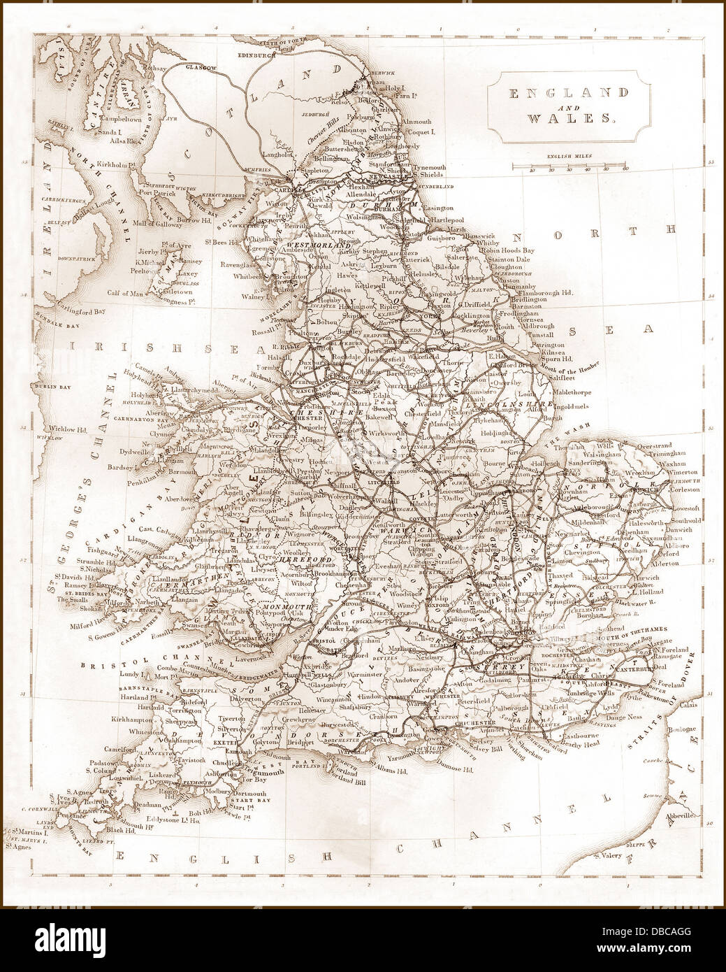 Map of england and wales Banque de photographies et d’images à haute ...