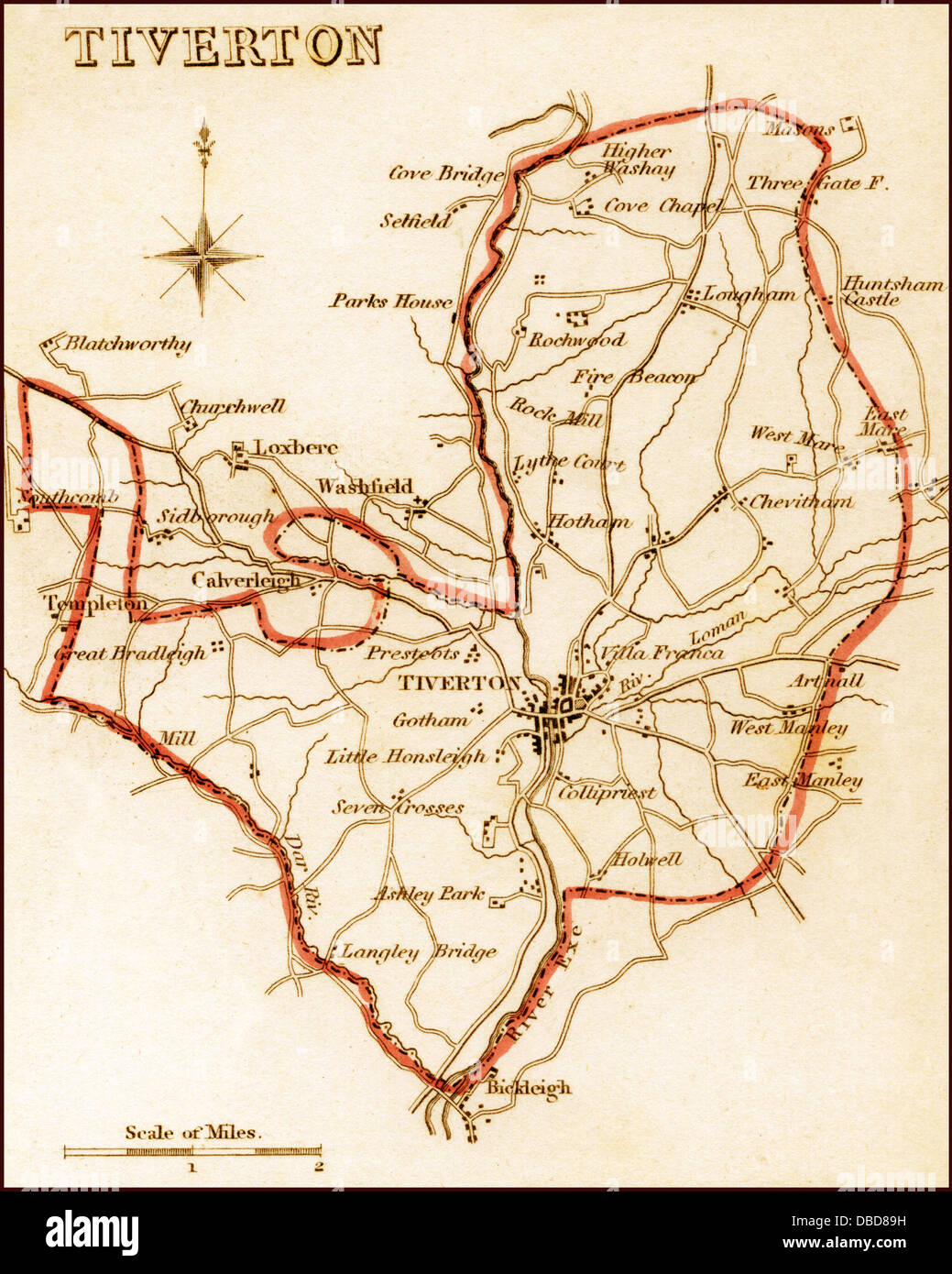 Carte de tiverton de satellite Banque de photographies et d’images à ...