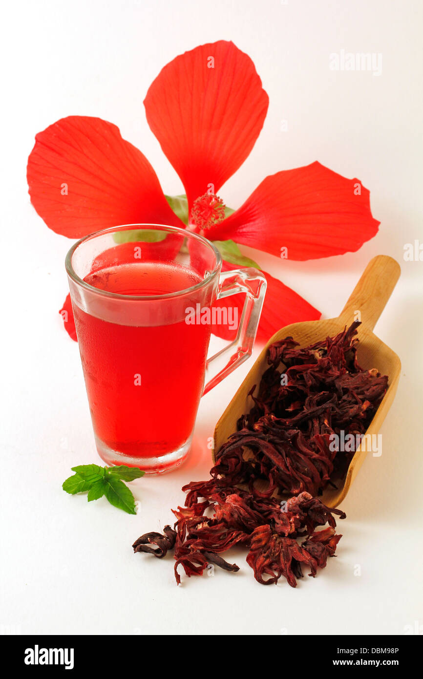 Bissap. Boisson typique du Sénégal. Rozelle. Hibiscus rouge médicinales ...