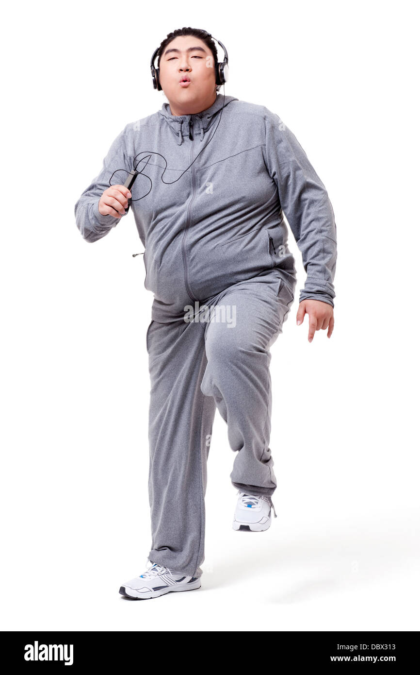 Fat dancing man Banque d'images détourées - Alamy