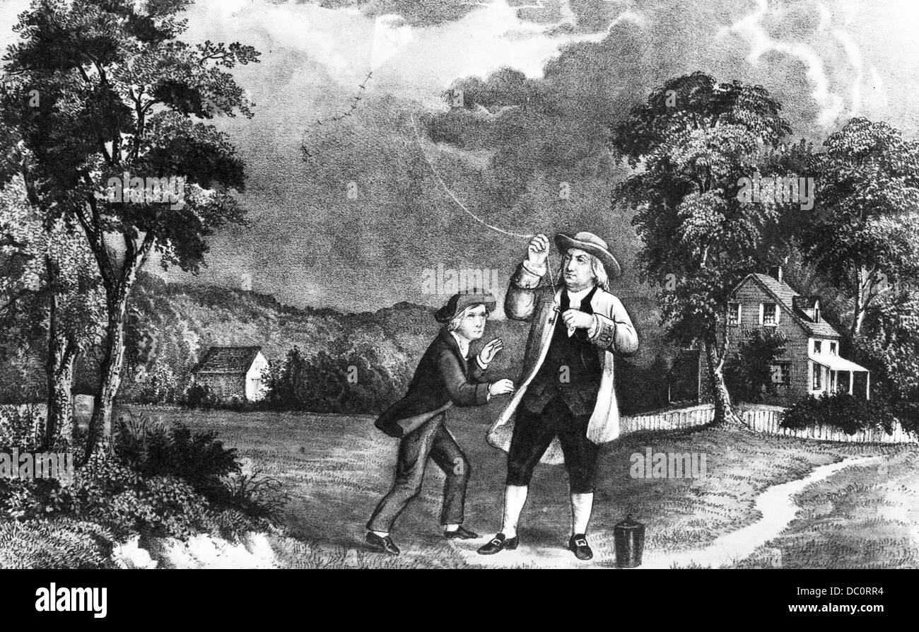 Benjamin franklin as boy Banque d'images noir et blanc - Alamy