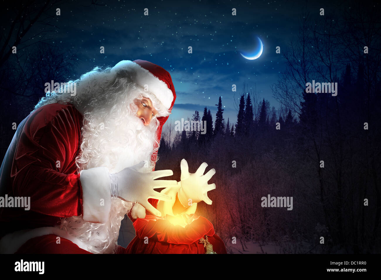 Thème de Noël avec le père noël Photo Stock - Alamy