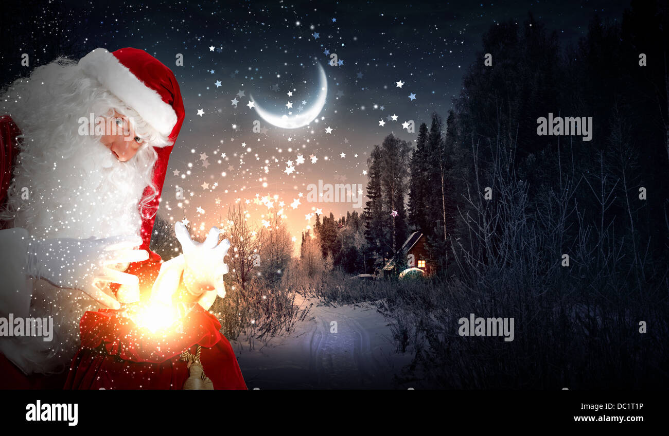 Thème de Noël avec le père noël Photo Stock - Alamy