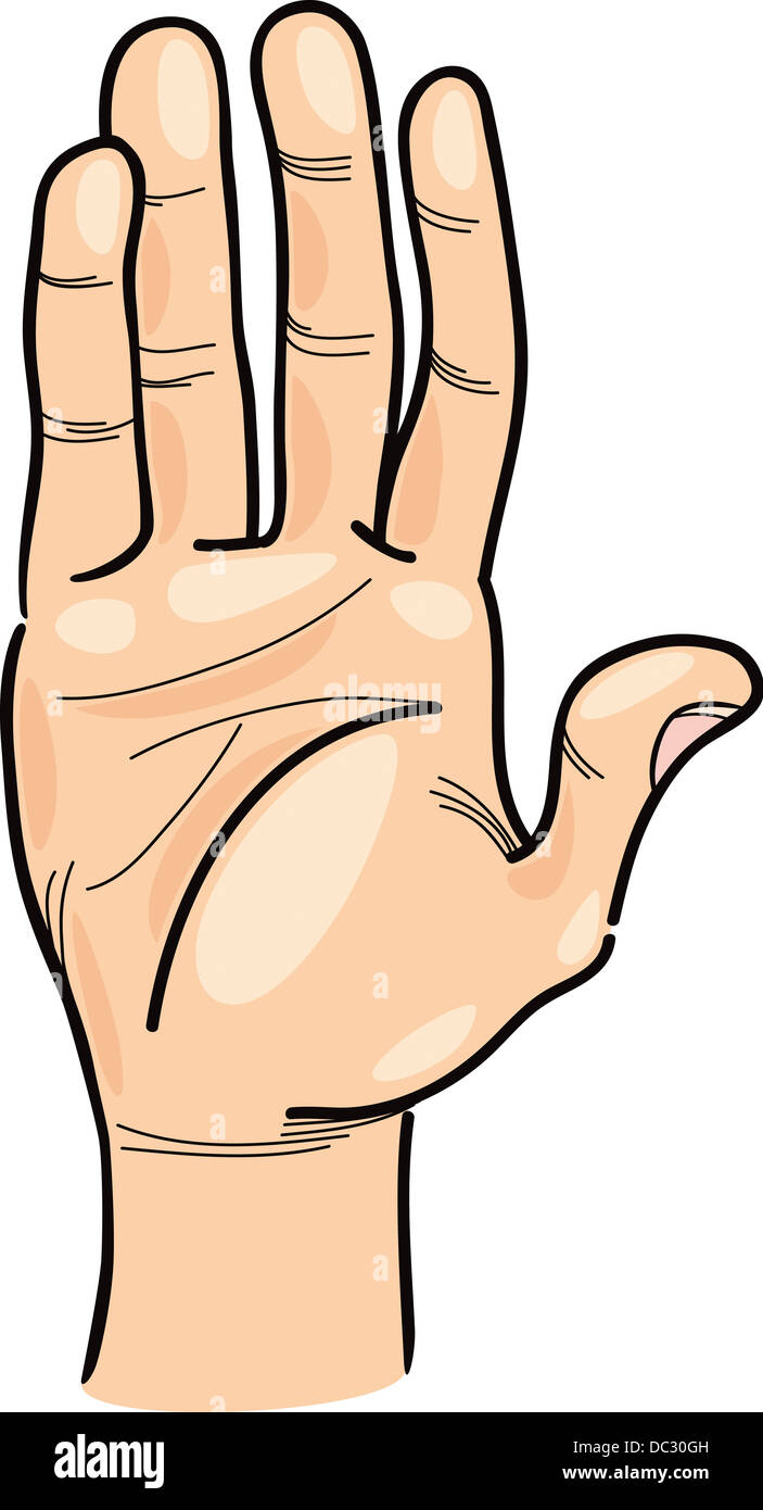 Cartoon Illustration de main humaine Clip Art Photo Stock - Alamy