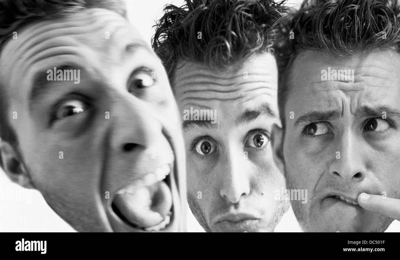 Bonhomme blanc perplexe Banque d'images noir et blanc - Alamy