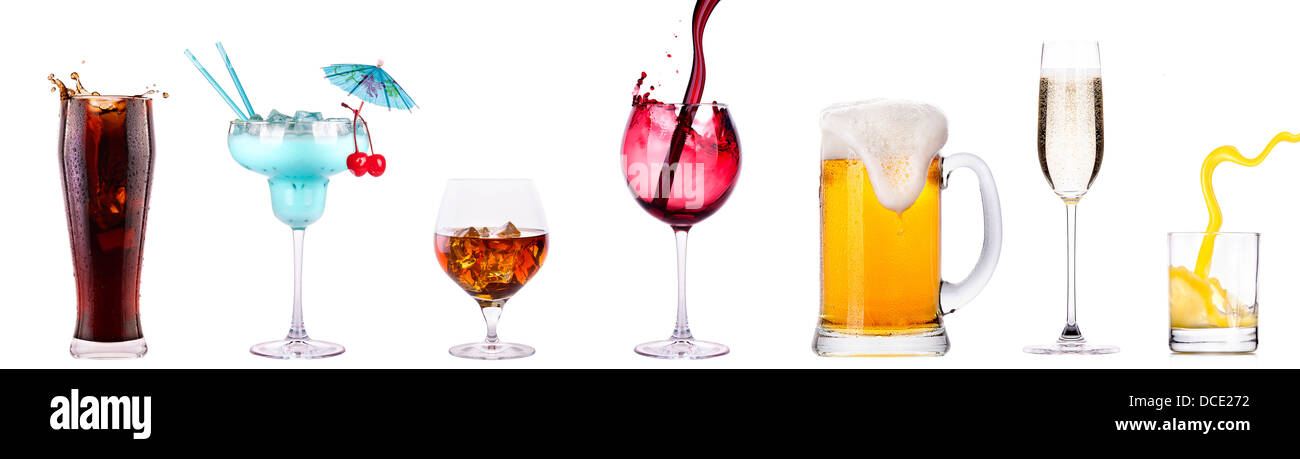 Ensemble de différentes boissons alcoolisées et cocktails - cocktail ...