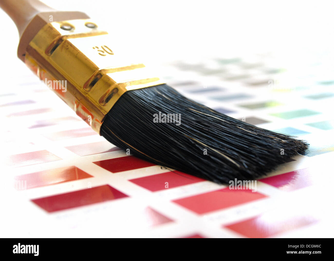 Nuancier de couleurs et pinceau Photo Stock - Alamy