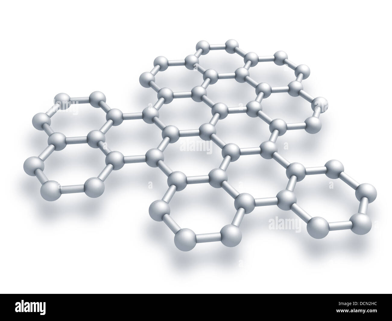 La structure du graphène modèle schématique du fragment. Rendu 3d ...