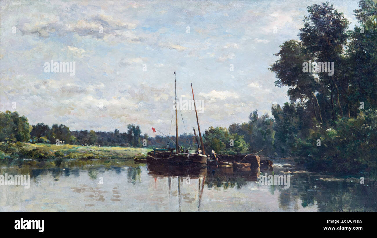 19ème siècle - Les Barges - Charles Daubigny (1865) - Musée du Louvre ...