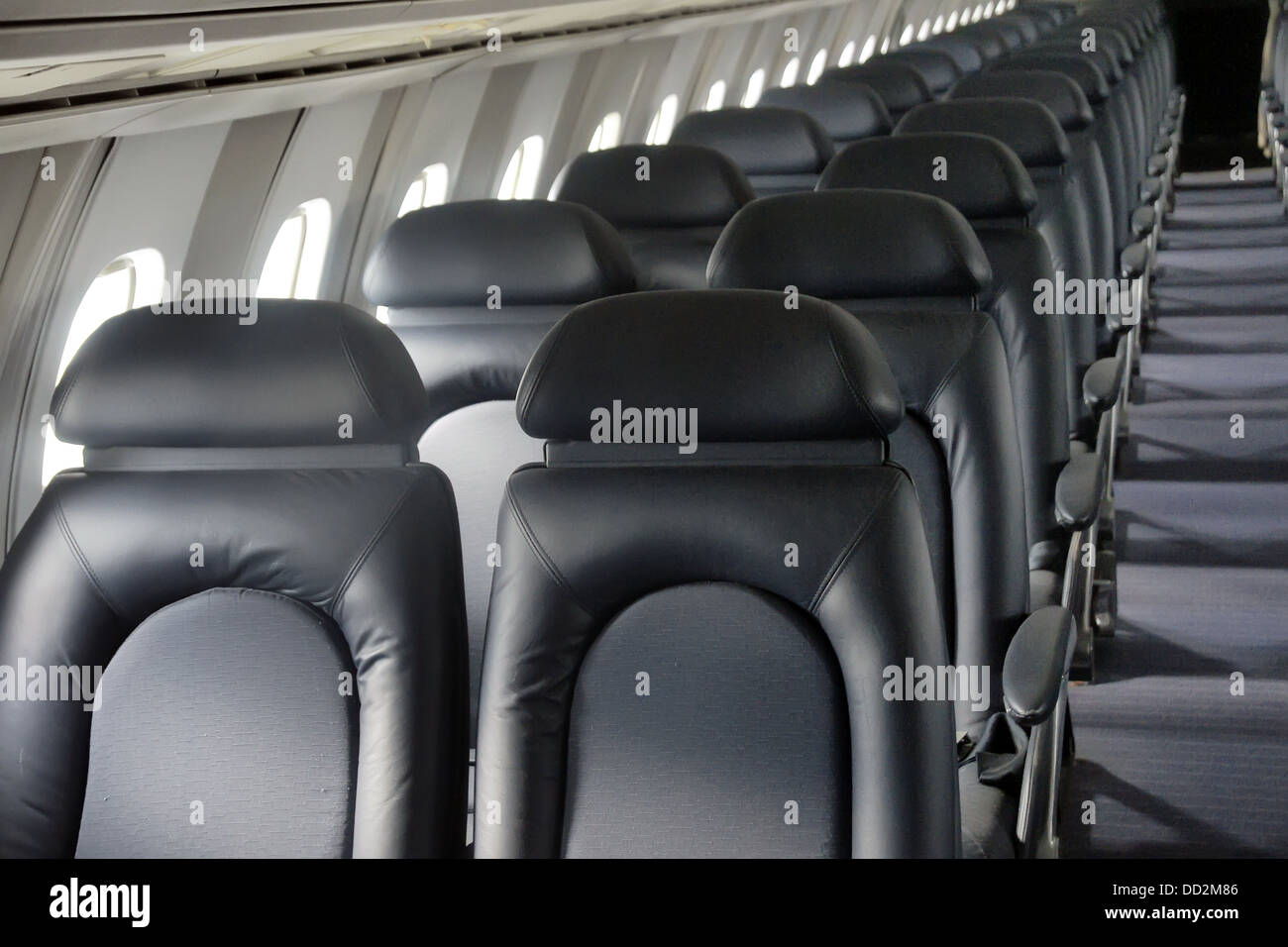 Cabine de l'intérieur du Concorde Air France avion avec close up sur ...