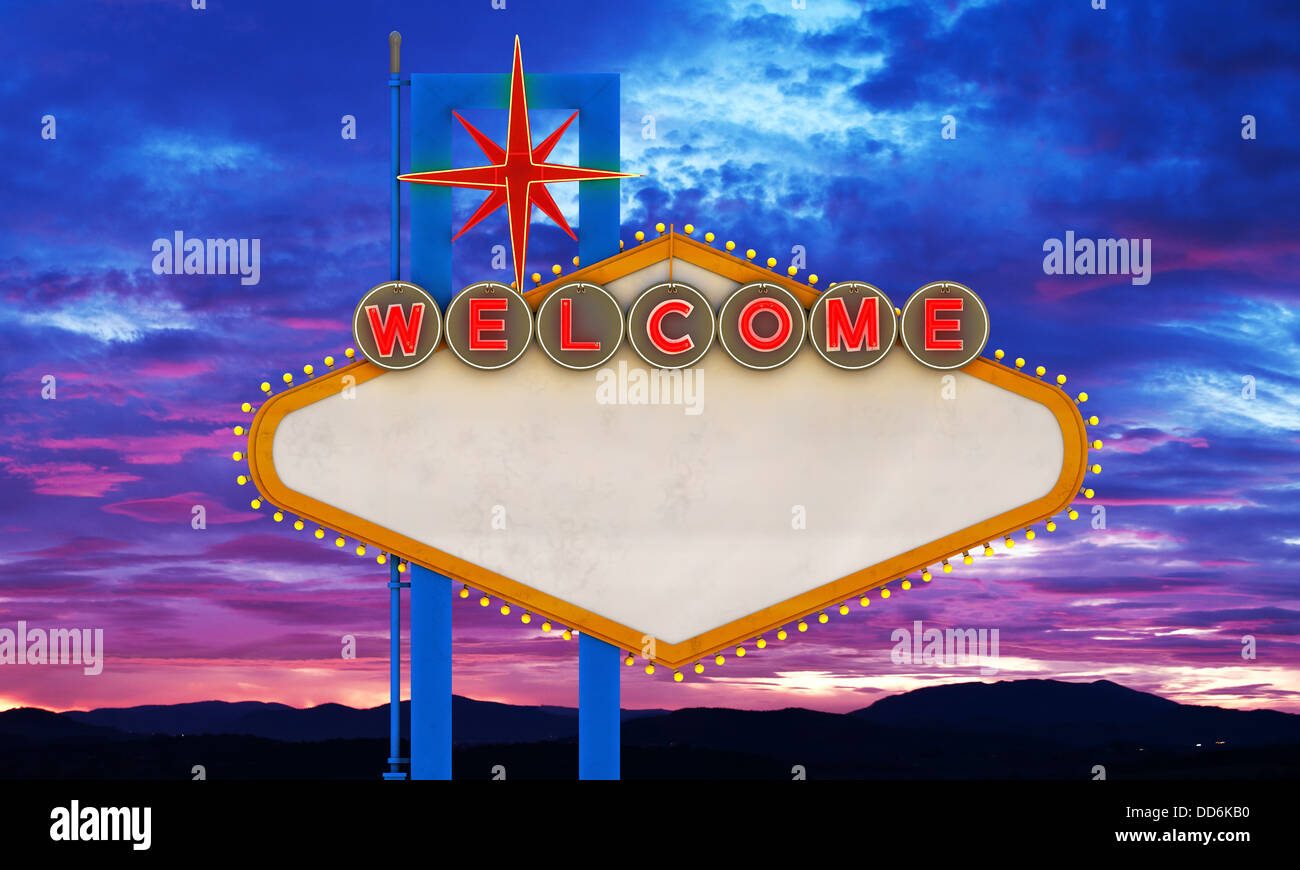 Ancienne rétro welcome sign Photo Stock - Alamy