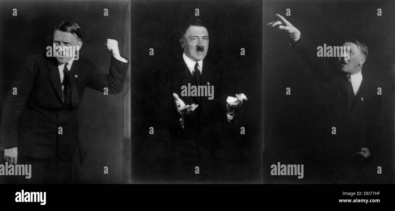 Adolf Hitler en oratoire dramatique pose. Il a répété ses gestes de la ...