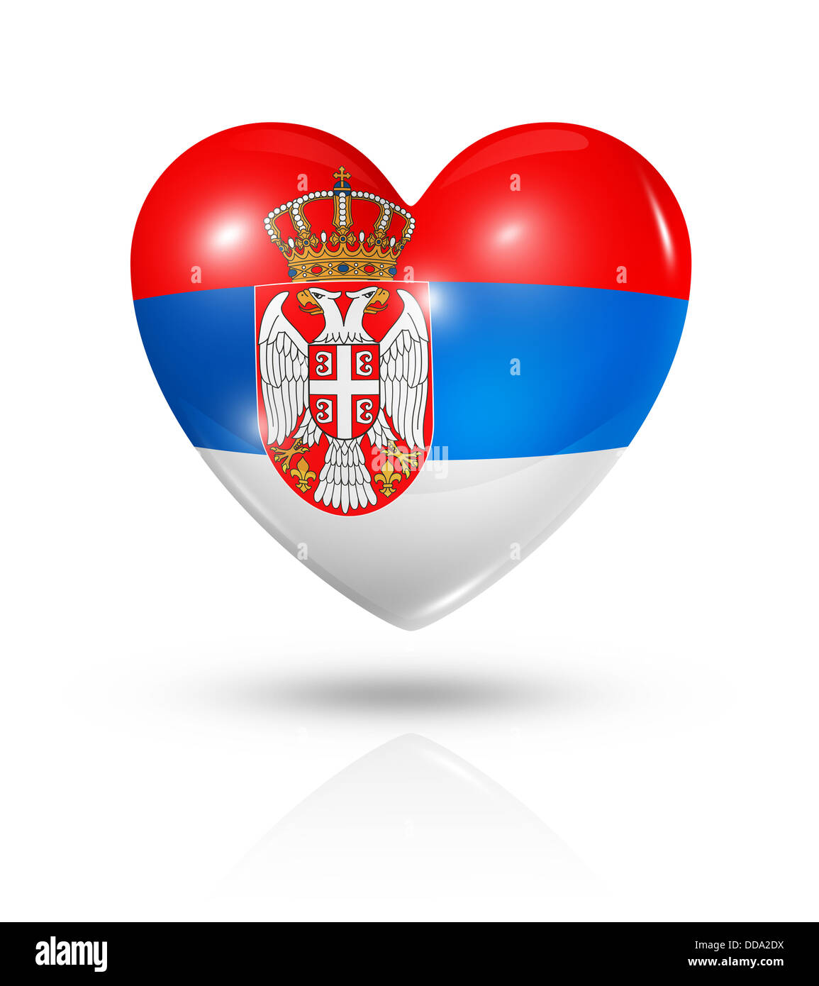 Amour Serbie symbole. Coeur 3D icône drapeau isolated on white Photo ...