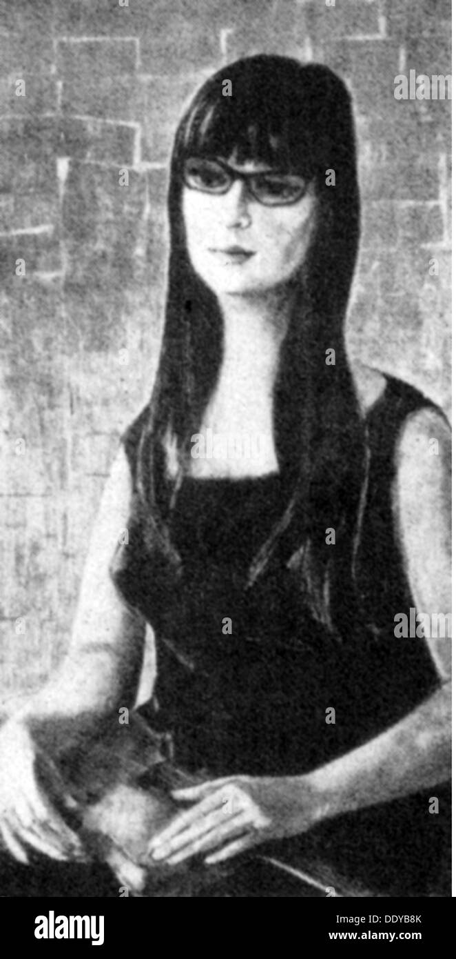 Médecine, ophtalmologie, femme avec lunettes, peinture 'Doris mit Goige ...