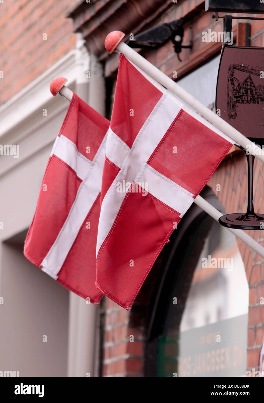 Drapeau deux croix blanche Banque de photographies et d’images à haute ...