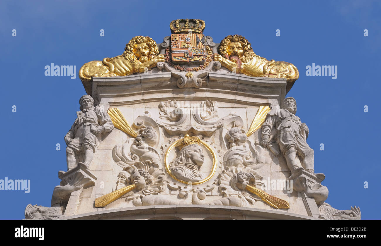 Détails de baroque Maison du cornet sur la Grand Place à Bruxelles ...