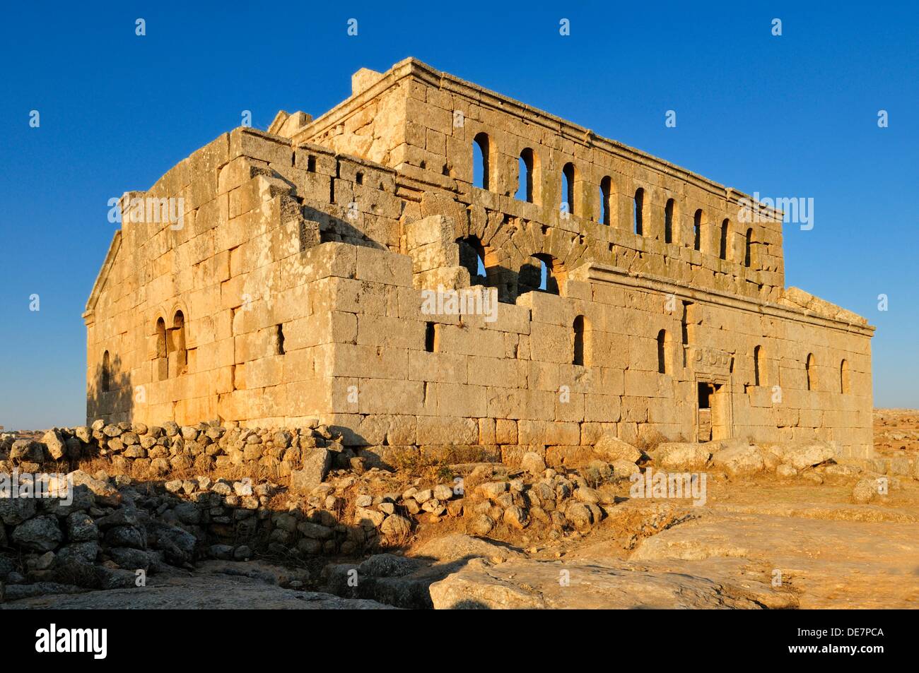 Ruine de l'église byzantine d'Mshabak Mushabbak, près d'Alep, villes ...