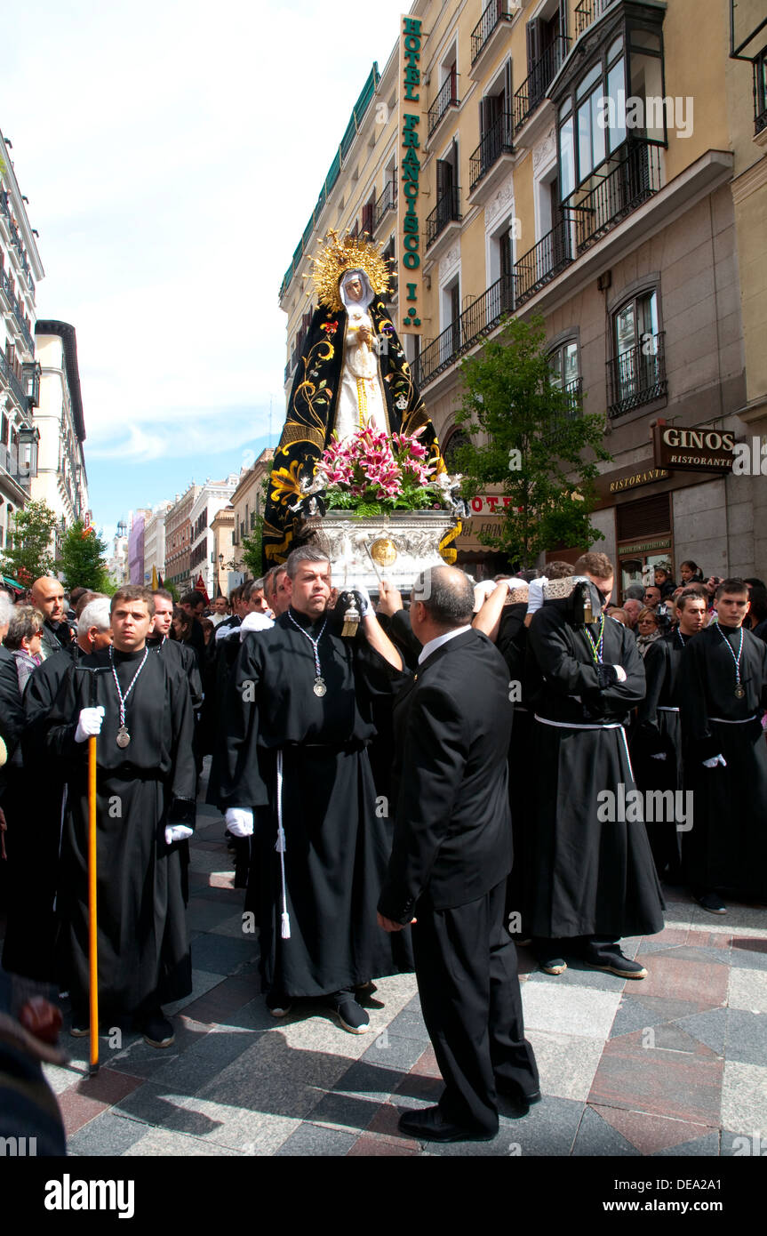 Procession de la Soledad. Semaine sainte, Madrid, Espagne Photo Stock ...