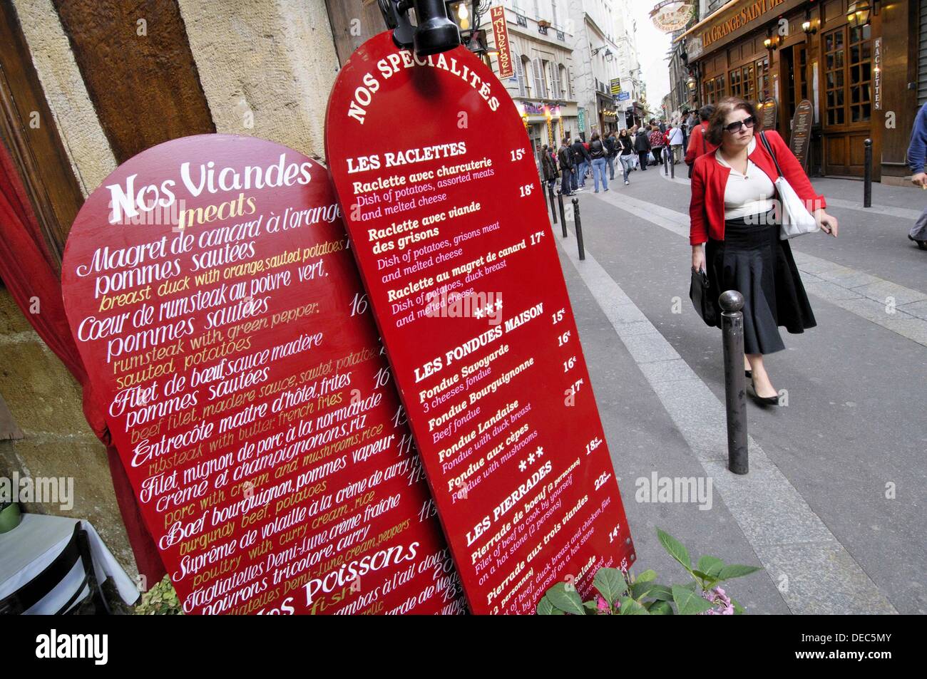 Menu de restaurant paris france Banque de photographies et d’images à ...