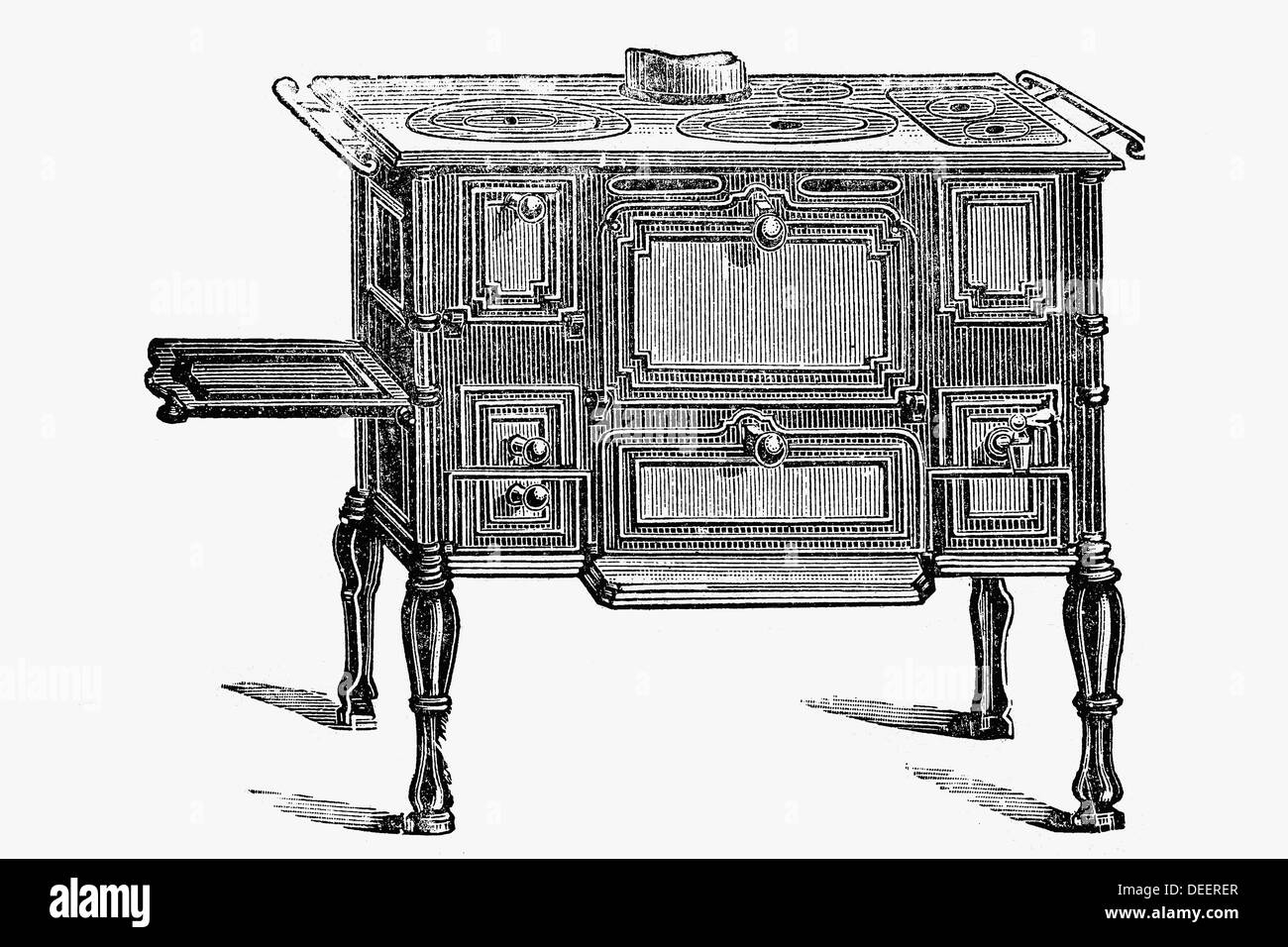 Fourneau dessin Banque d'images noir et blanc - Alamy