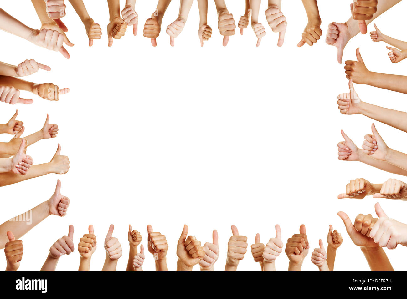 De nombreuses mains féliciter un gagnant avec Thumbs up sign Photo ...