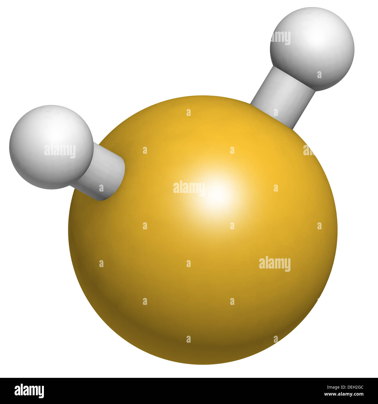 L'hydrogène sulfuré (H2S), molécule de structure chimique. H2S est un ...