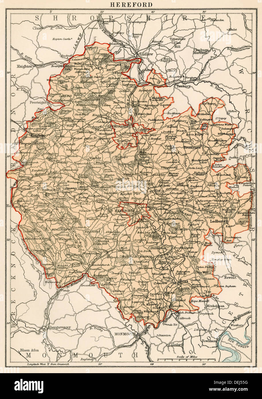 Hereford map Banque de photographies et d’images à haute résolution - Alamy