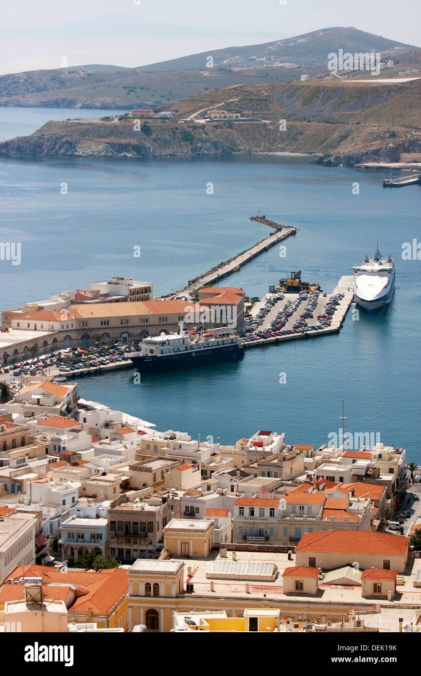 Syros port aerial view Banque de photographies et d’images à haute ...