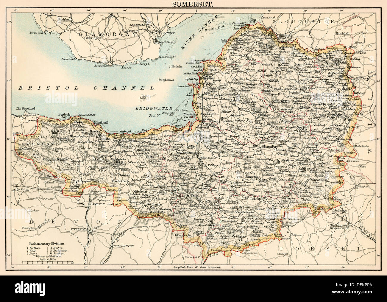 Somerset map Banque de photographies et d’images à haute résolution - Alamy