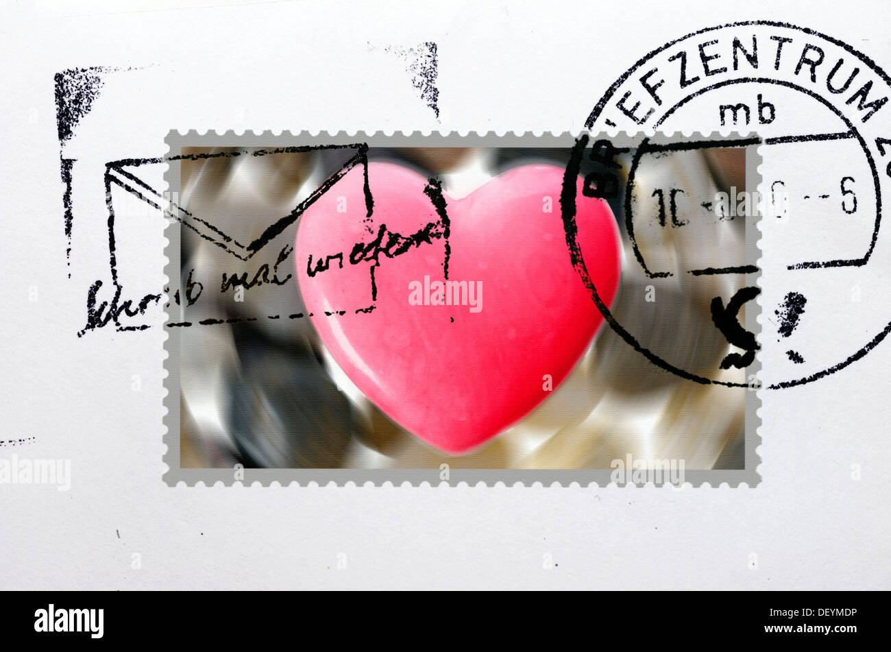 Timbre avec des coeurs Banque de photographies et d’images à haute ...