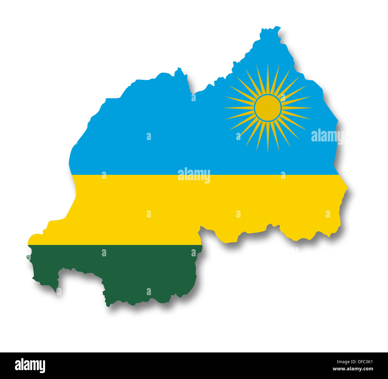 La carte et drapeau du Rwanda Photo Stock - Alamy