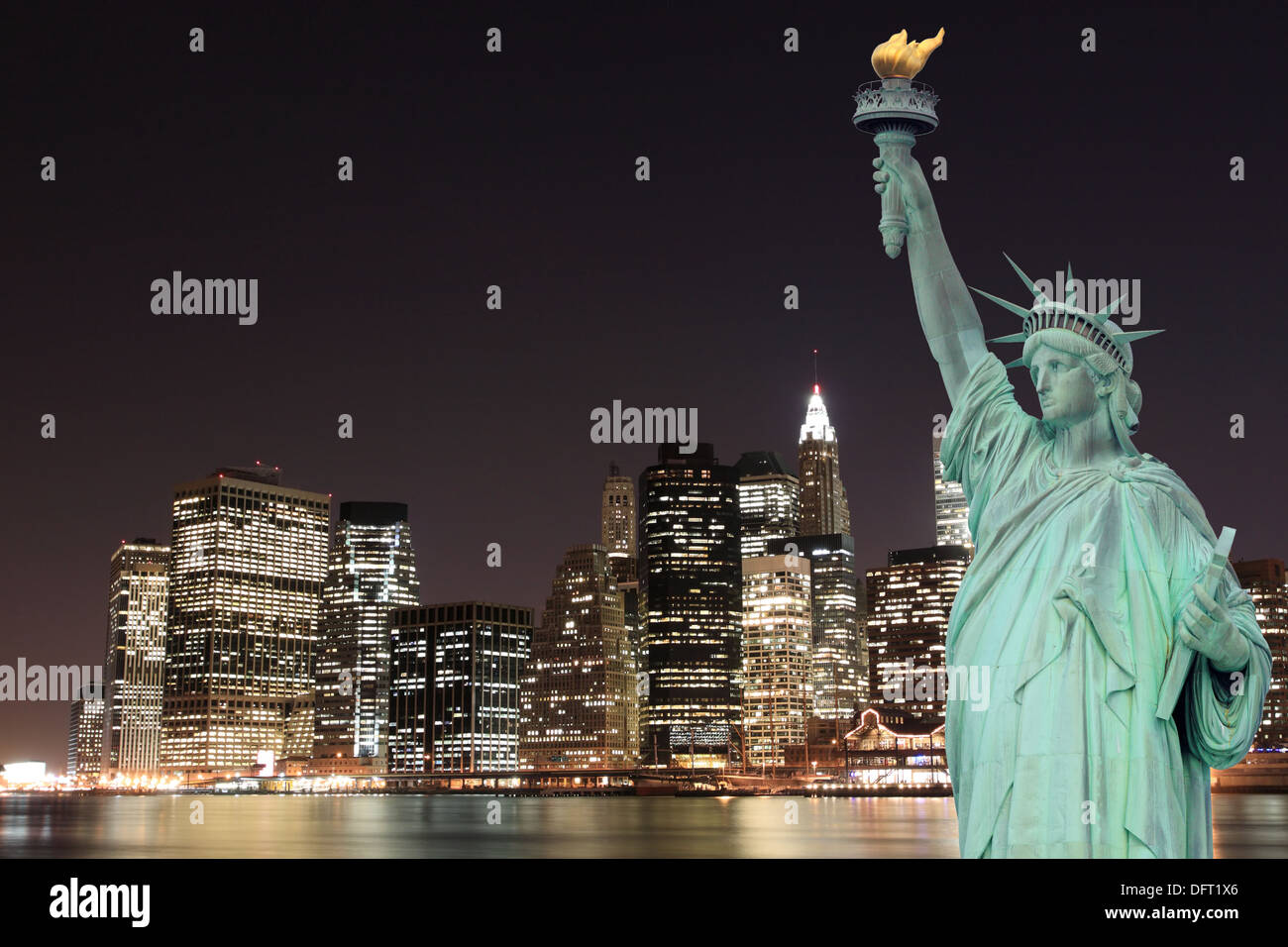 Manhattan et la Statue de la liberté, New York City Photo Stock - Alamy