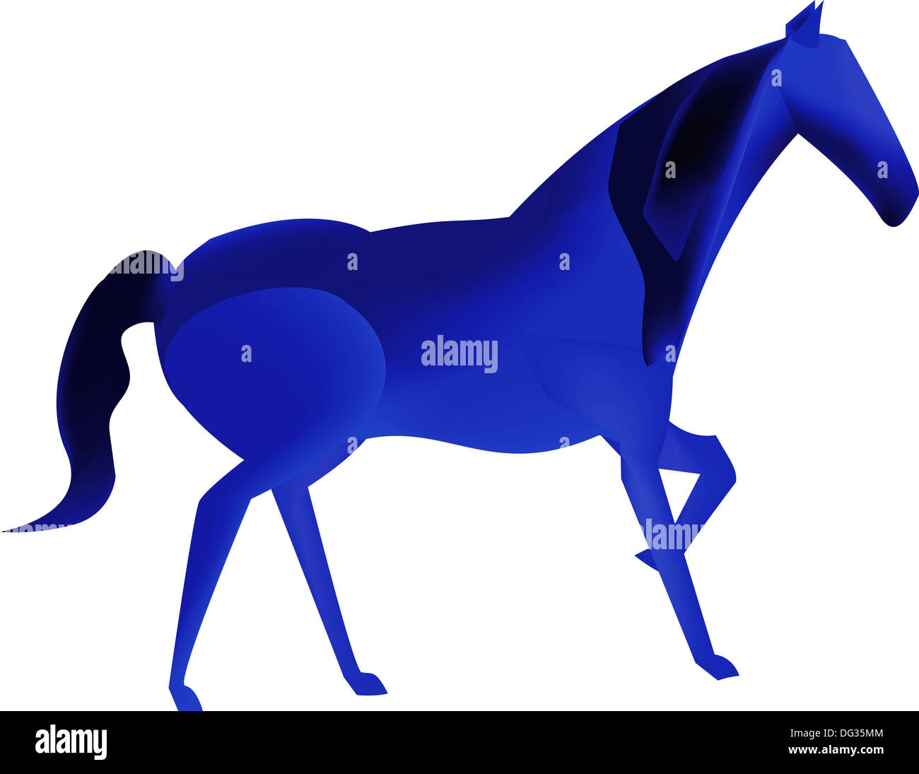 Cheval bleu symbole de la nouvelle année, illustration Photo Stock - Alamy