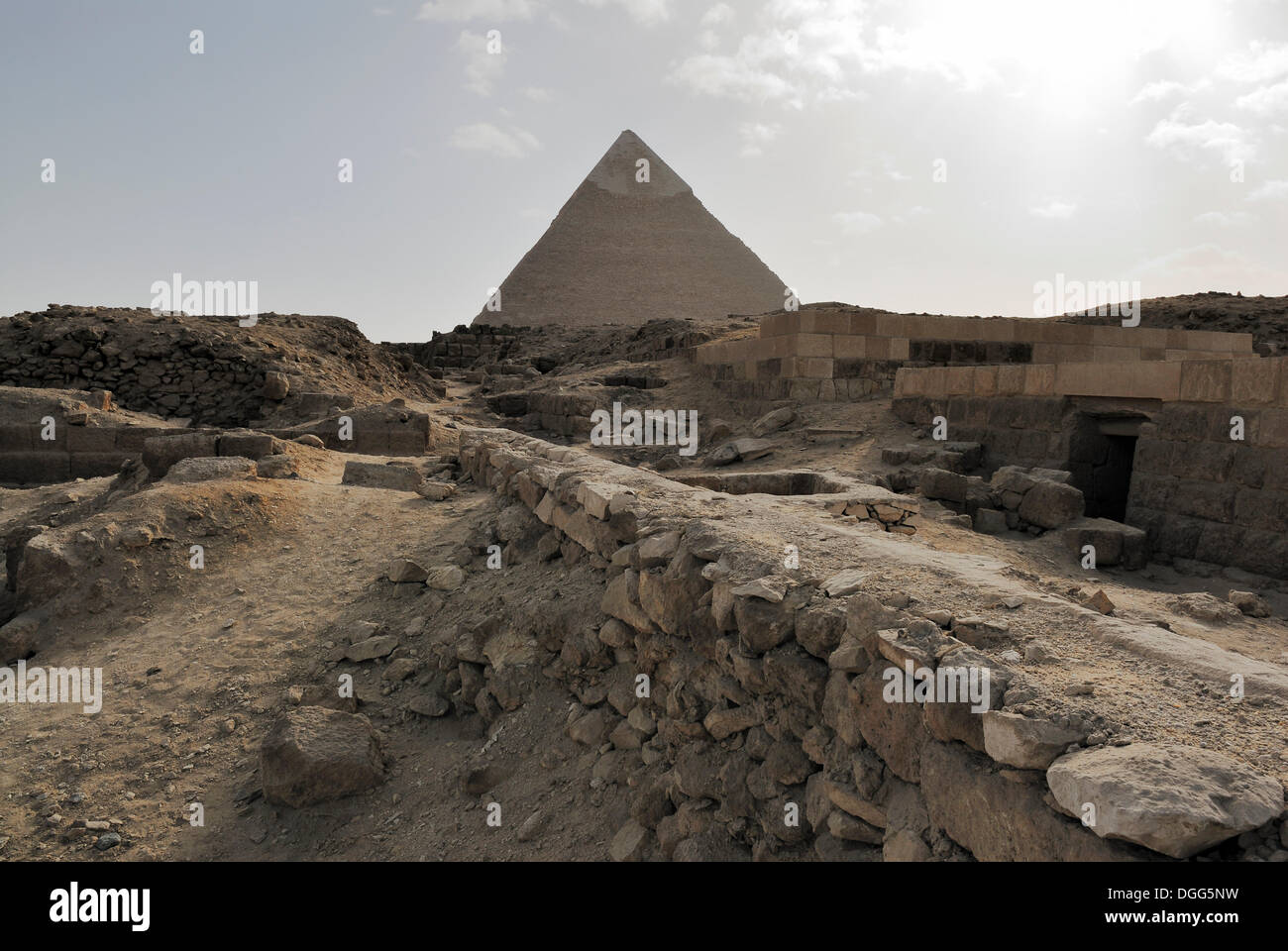 Pyramide de Khéphren, pyramides de Gizeh, Le Caire, Egypte, Afrique du ...