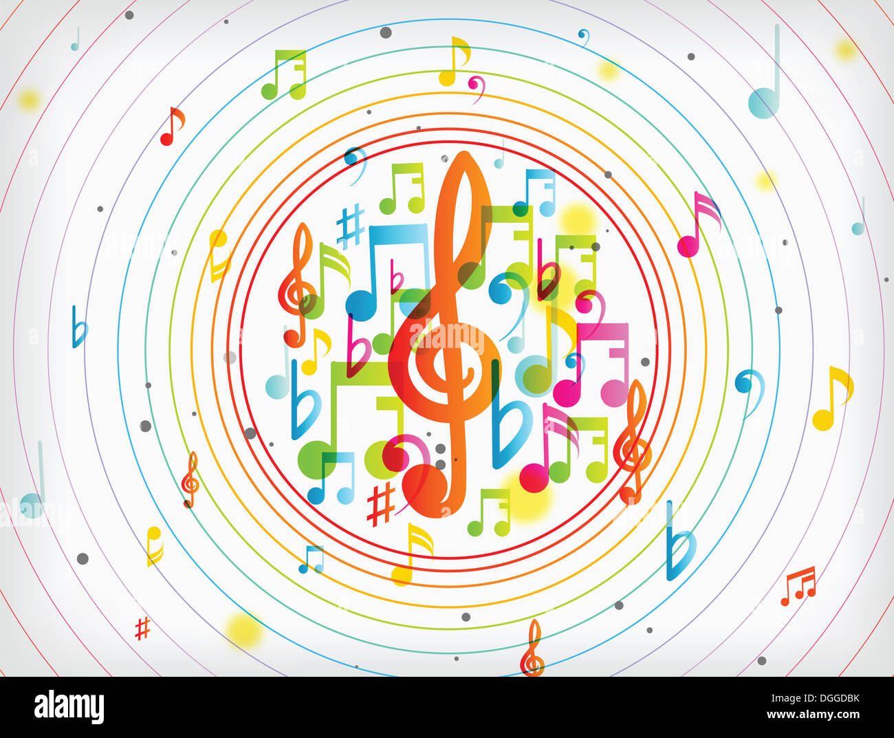 Une illustration des différentes notes de musique en couleur Photo ...